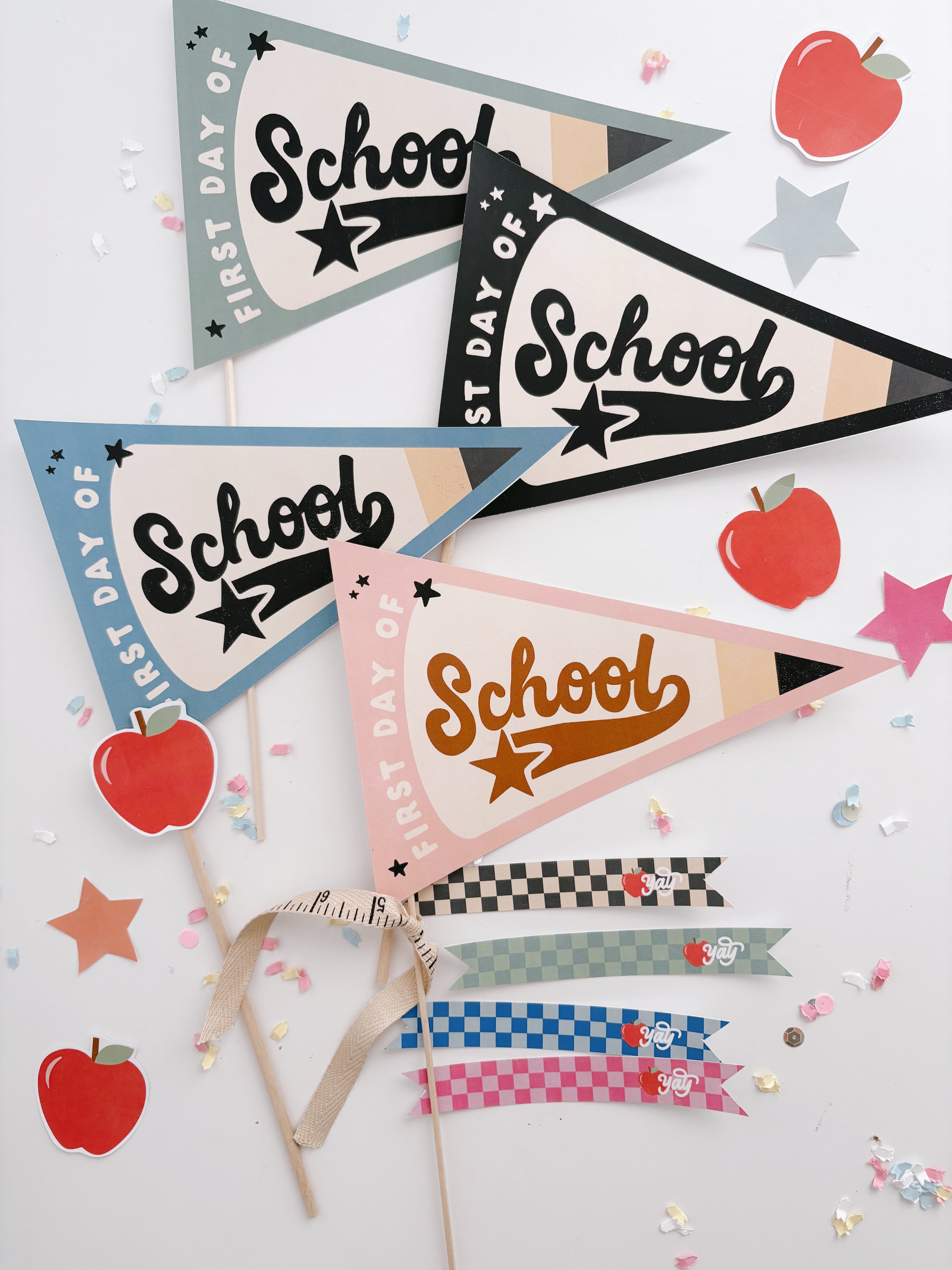 First Day to School Pencil Pennants | Printable Pennants + Flags – The ...