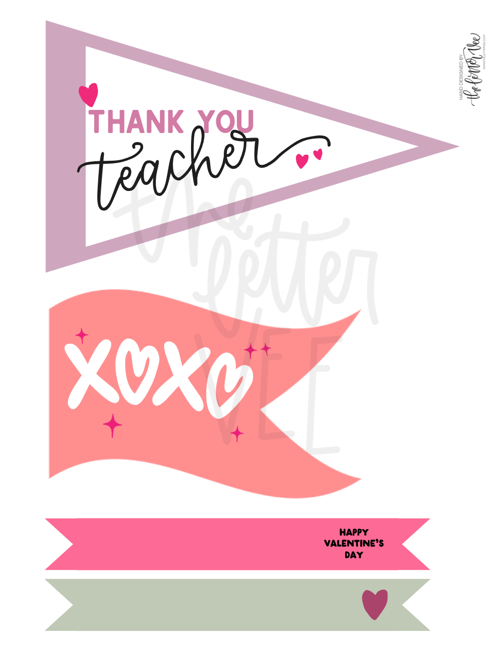 Teacher Valentine bundle | Printable Valentines – The Letter Vee