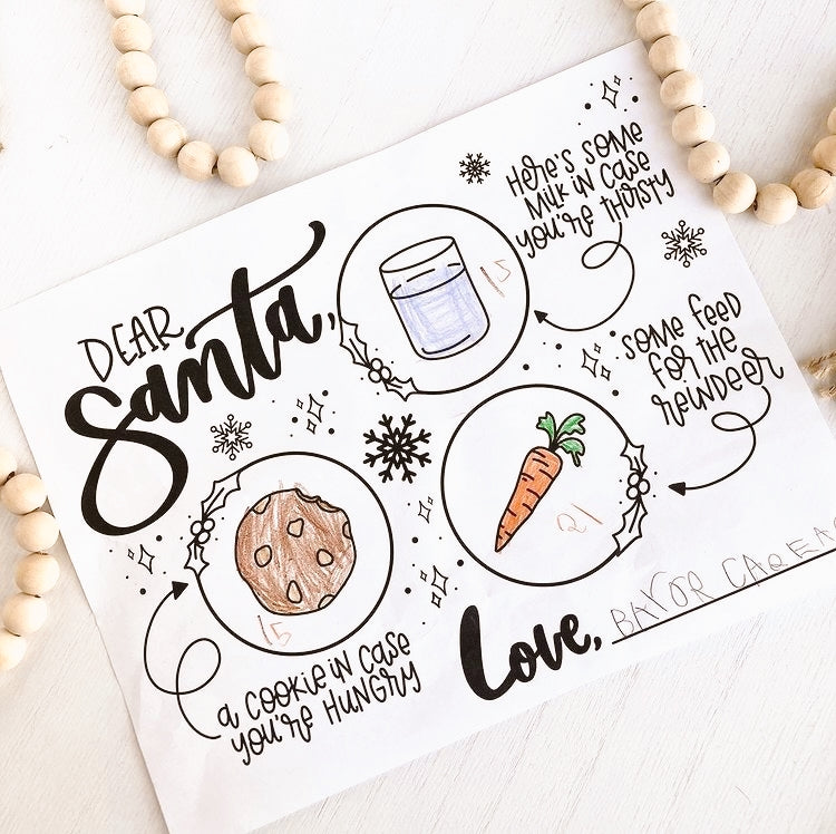 Dear Santa Placemat | Printable page – The Letter Vee