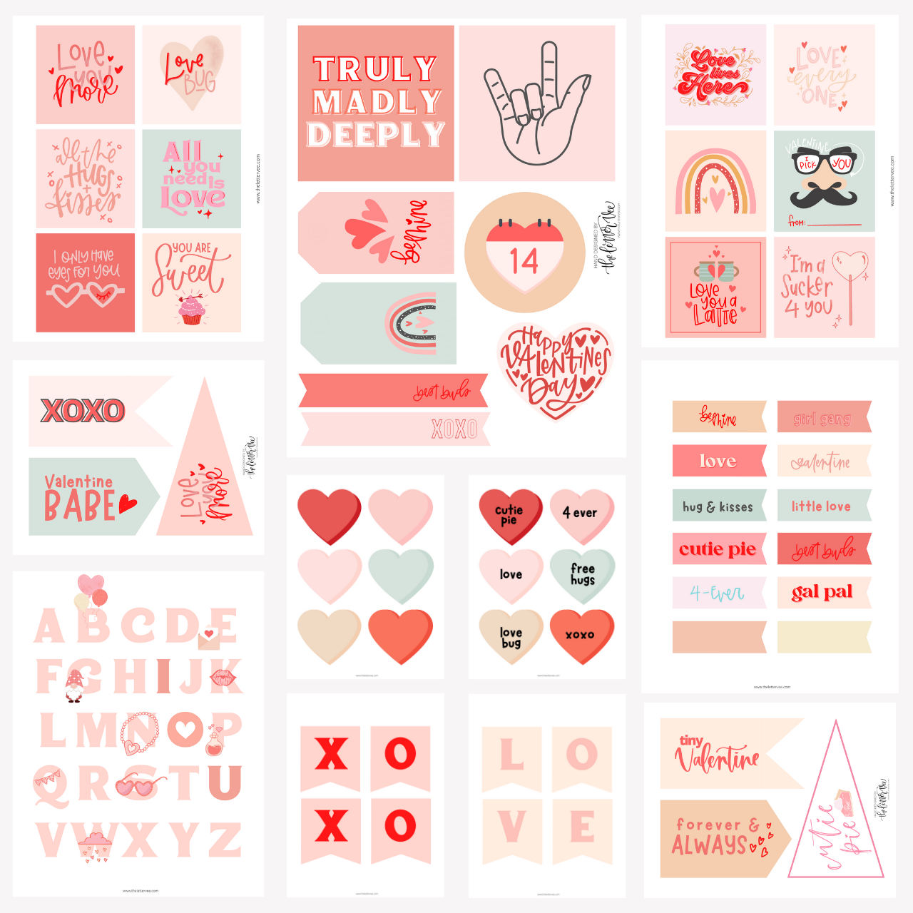 Valentine Bundle | Printable bundle – The Letter Vee