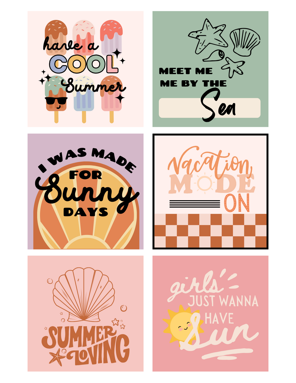 Summer Flags and tags | Printable bundle – The Letter Vee