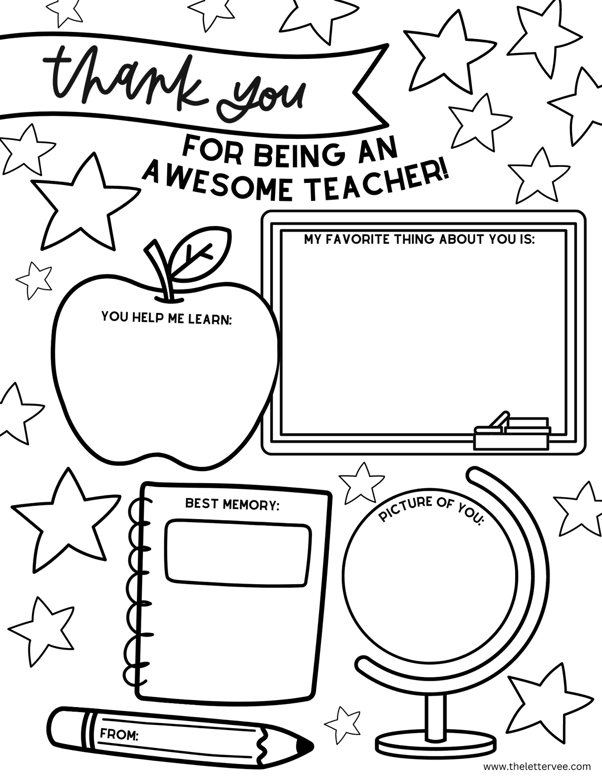 Thank you Teacher | FREE PRINT – The Letter Vee