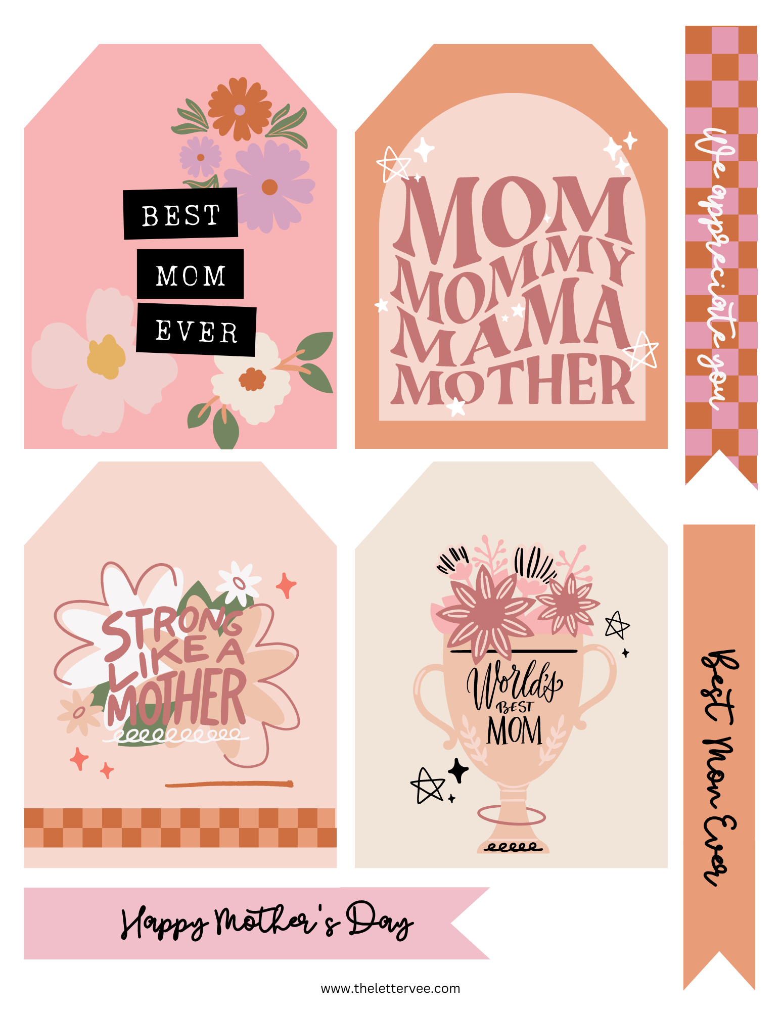 Mother's Day Tags and Flags | Printable tags – The Letter Vee