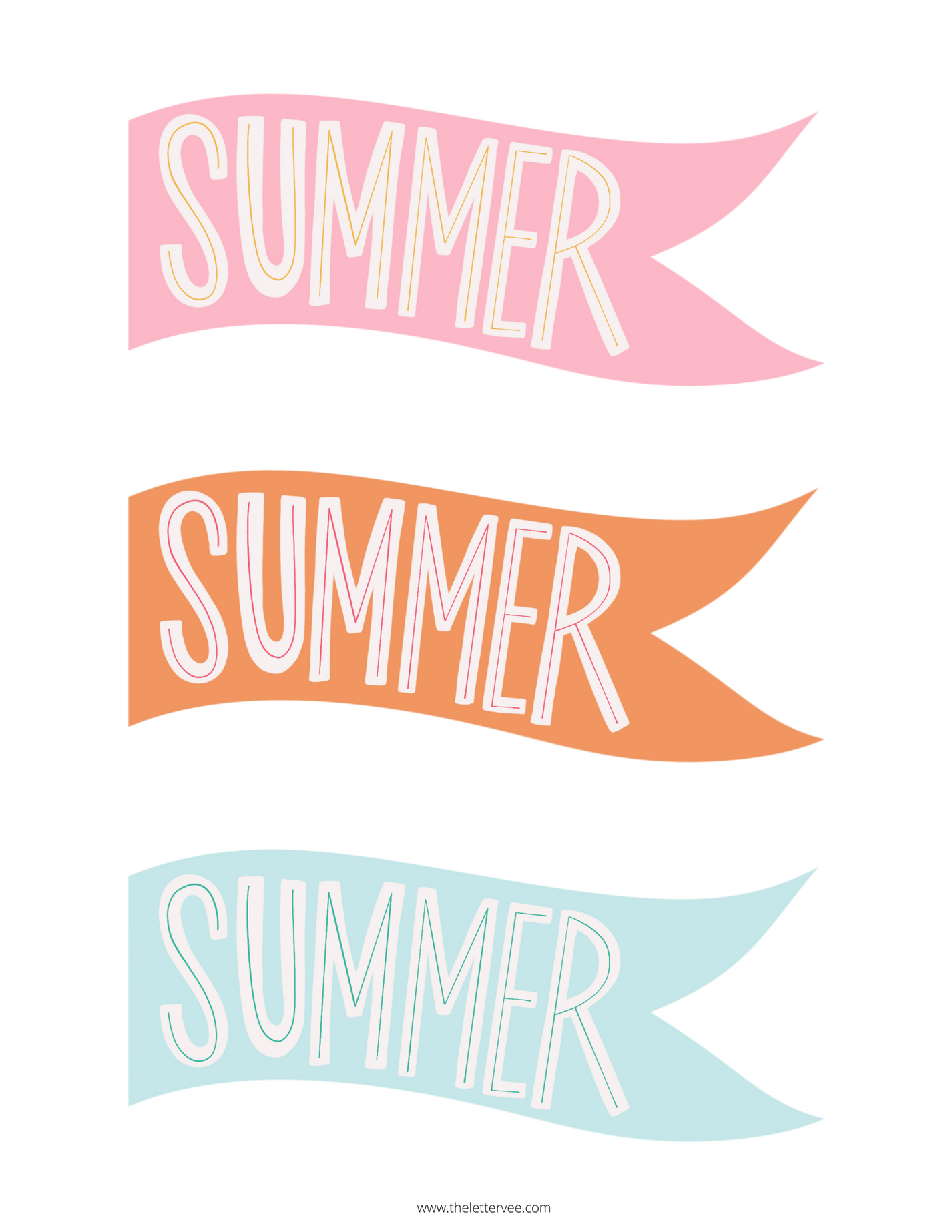 Summer Flags and tags | Printable bundle – The Letter Vee
