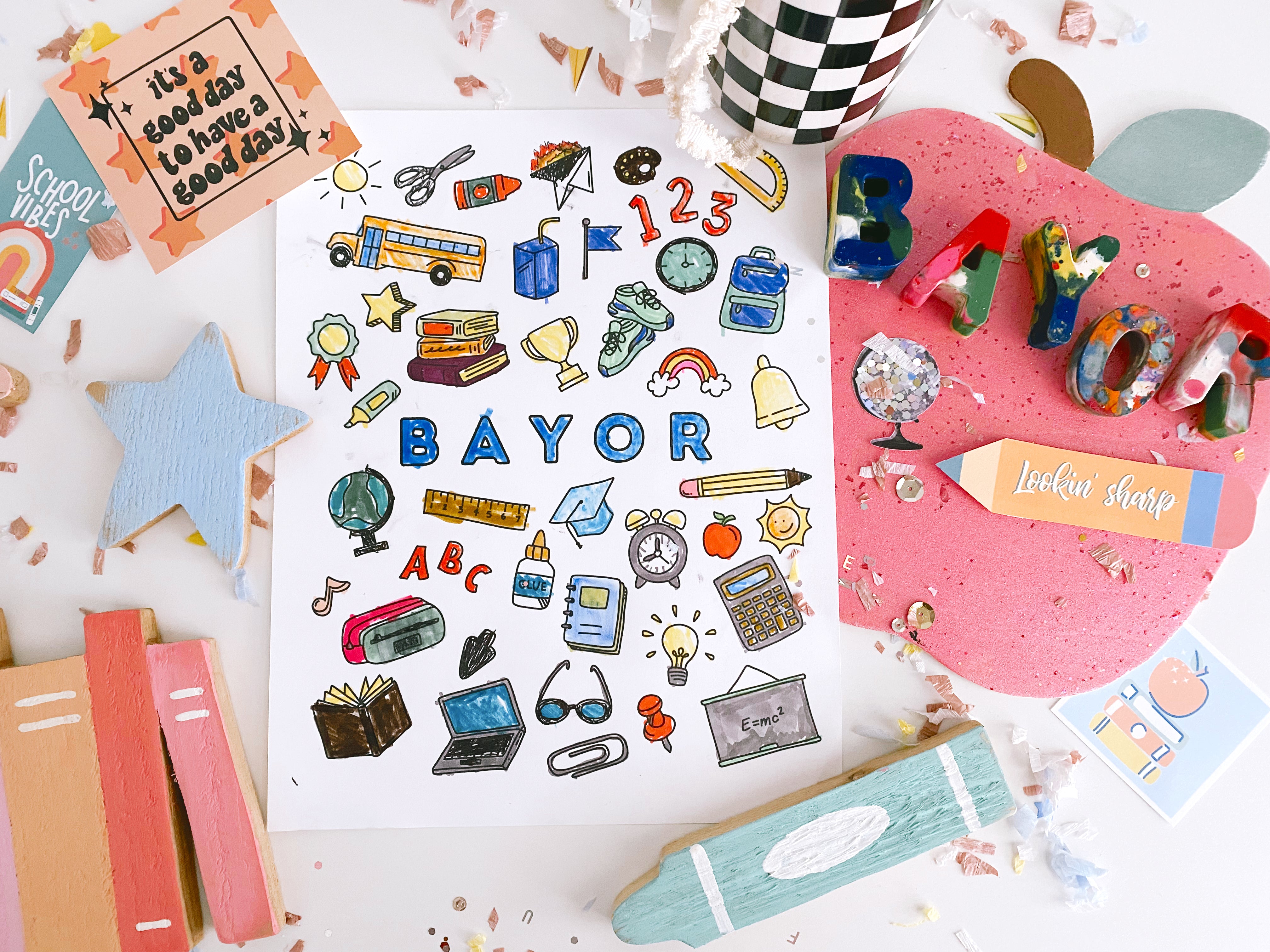 Custom SCHOOL Coloring Page – The Letter Vee