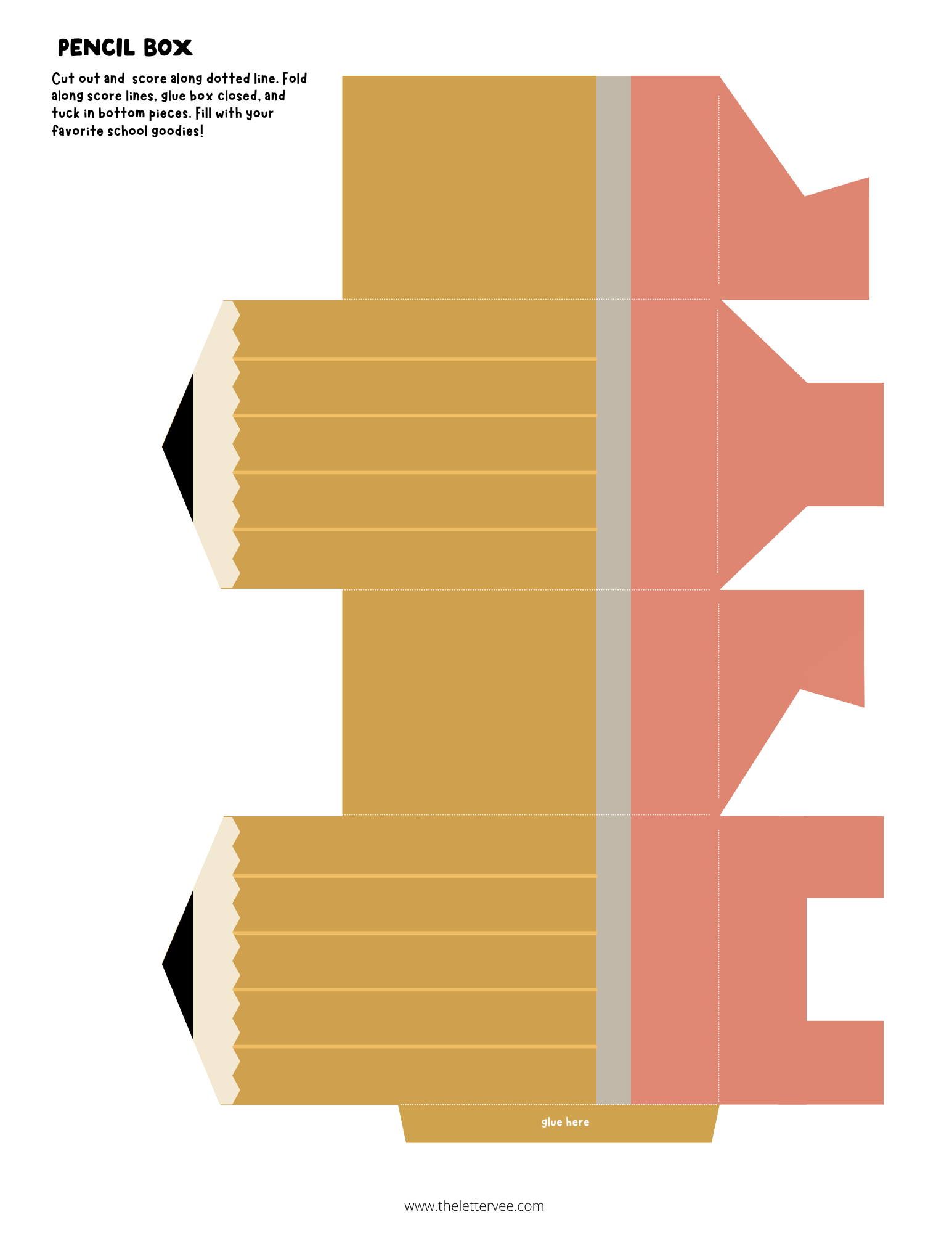 Printable Pencil Boxes | Party and Celebration – The Letter Vee