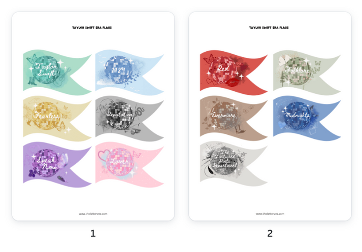 Taylor Swift Eras flags | Printable flags/pennants – The Letter Vee