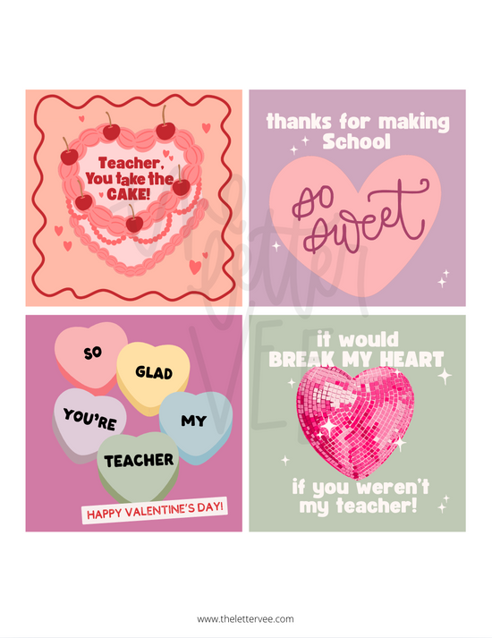 Teacher Valentine bundle | Printable Valentines – The Letter Vee