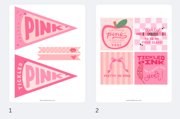 Tickled PINK collection | Printable Gift set – The Letter Vee