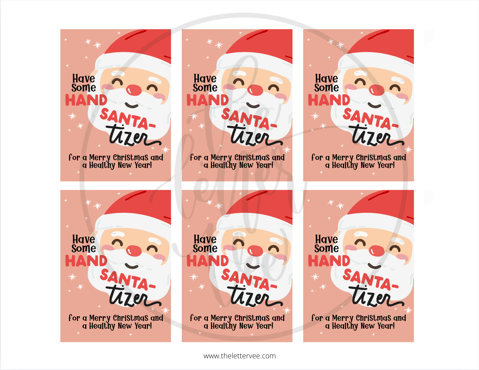 Santa-tizer Tags | Printable Gift Tags – The Letter Vee