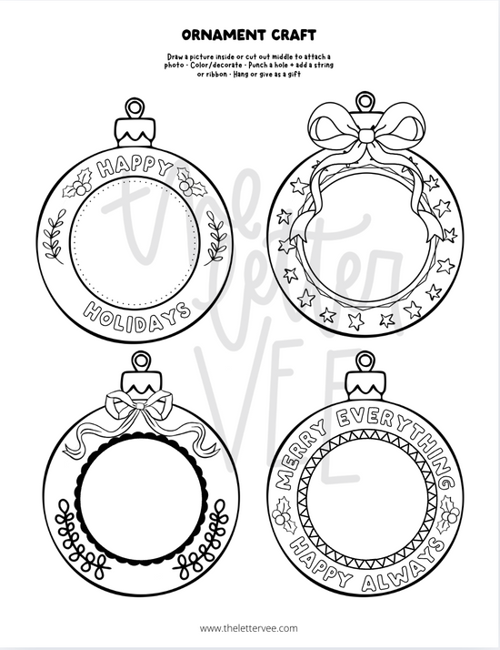 Ornament Craft | Printable Craft Activity – The Letter Vee