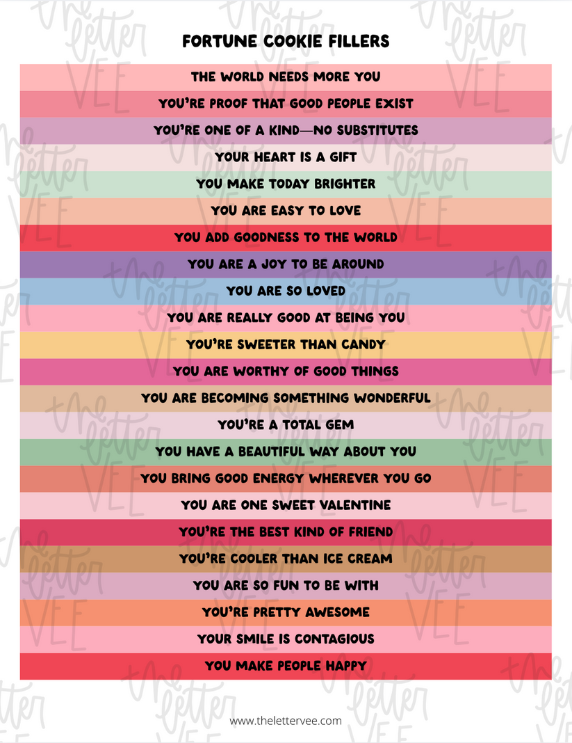 Paper Fortune Cookie Valentines | Printable Valentines – The Letter Vee