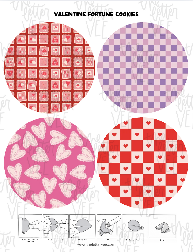 Paper Fortune Cookie Valentines | Printable Valentines – The Letter Vee