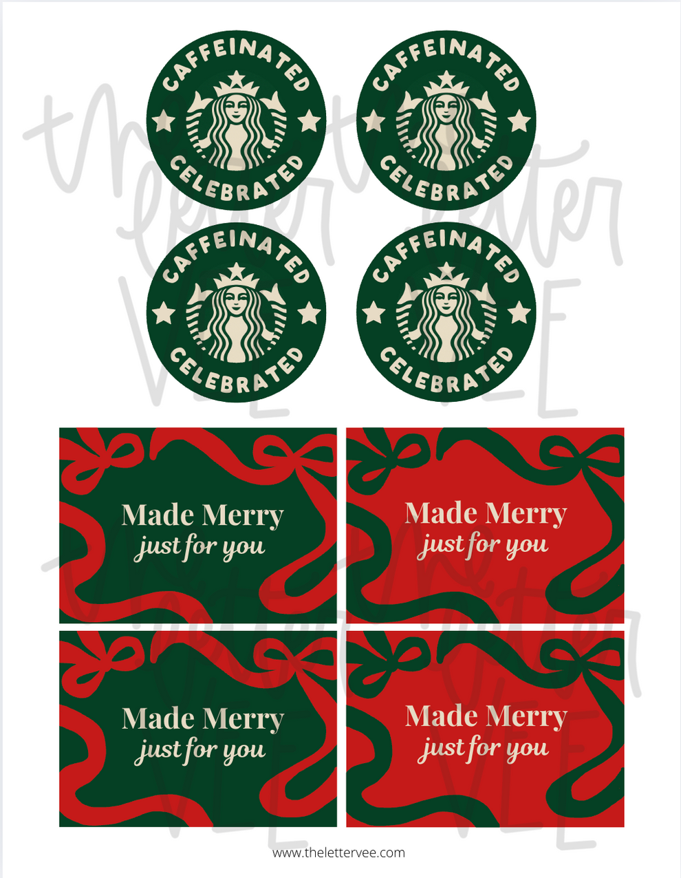Made Merry Just for You | Starbucks Gift Tags – The Letter Vee
