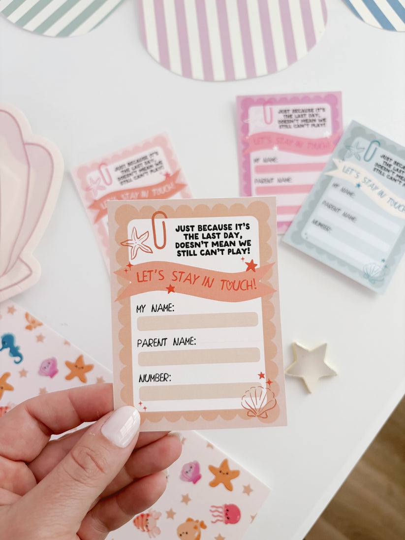 Let's Stay in Touch | Class Contact Cards – The Letter Vee