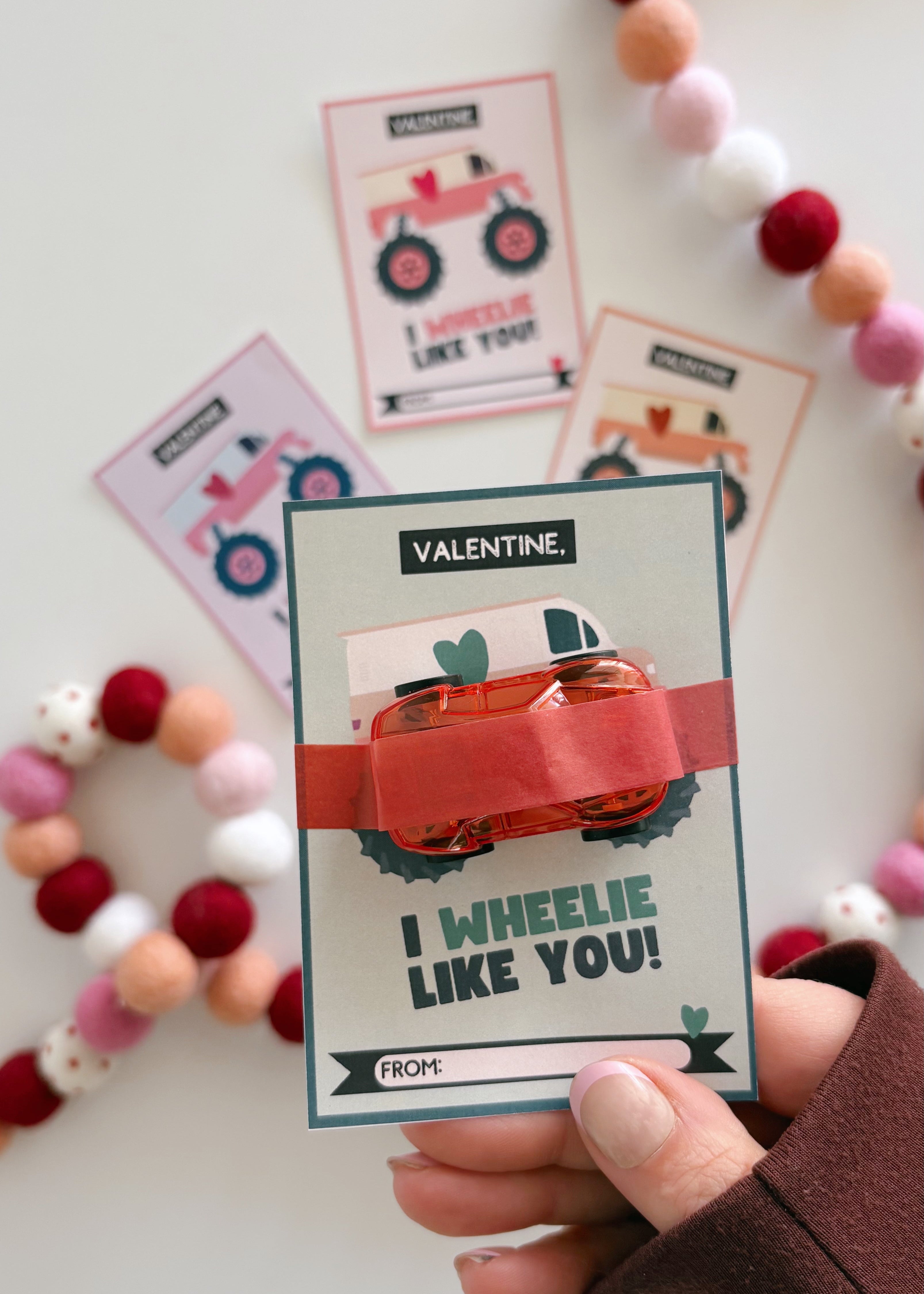 I WHEELIE like you Valentines | Printable Valentines – The Letter Vee