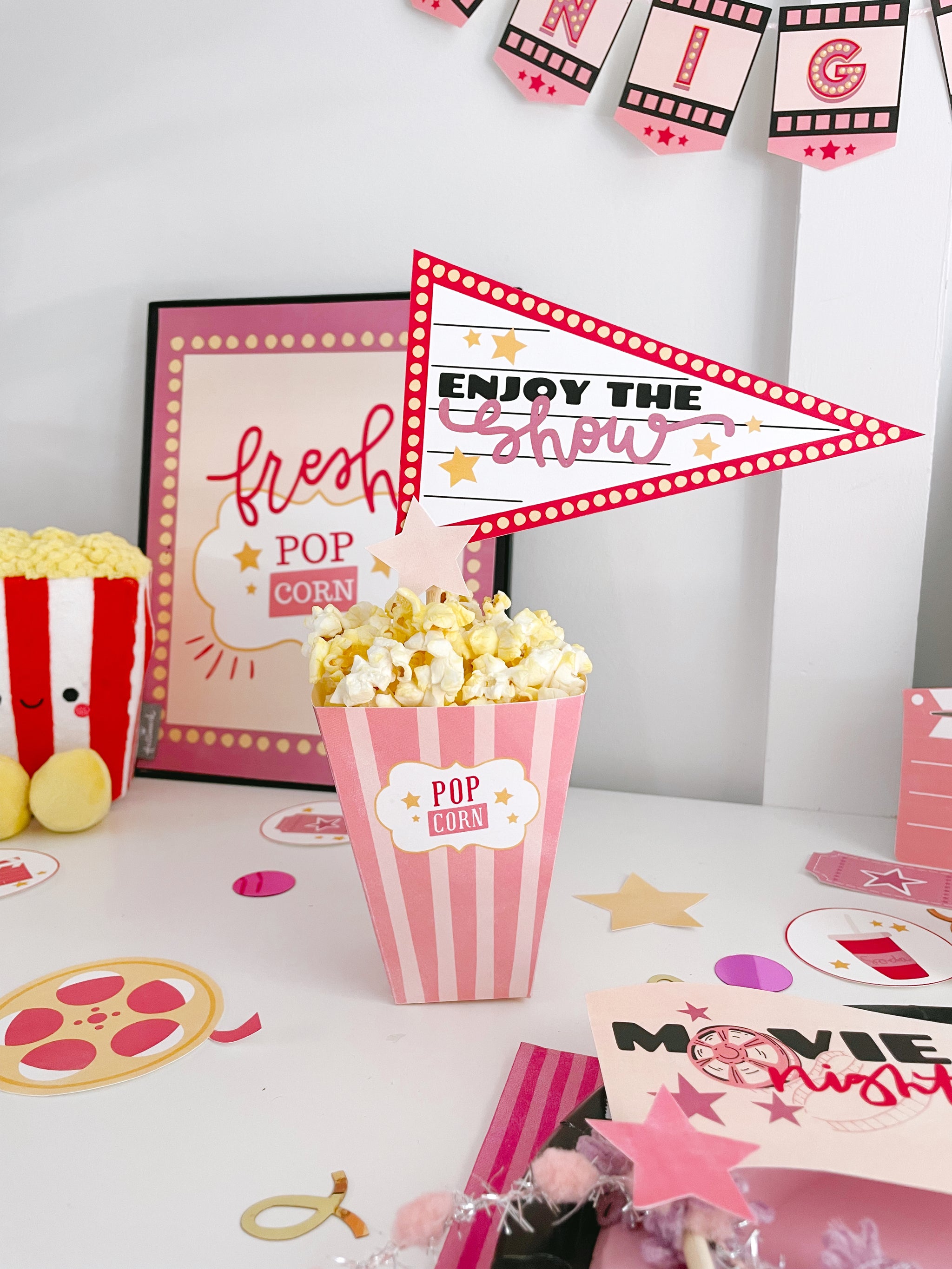Movie Night PINK Bundle | Printable bundle – The Letter Vee