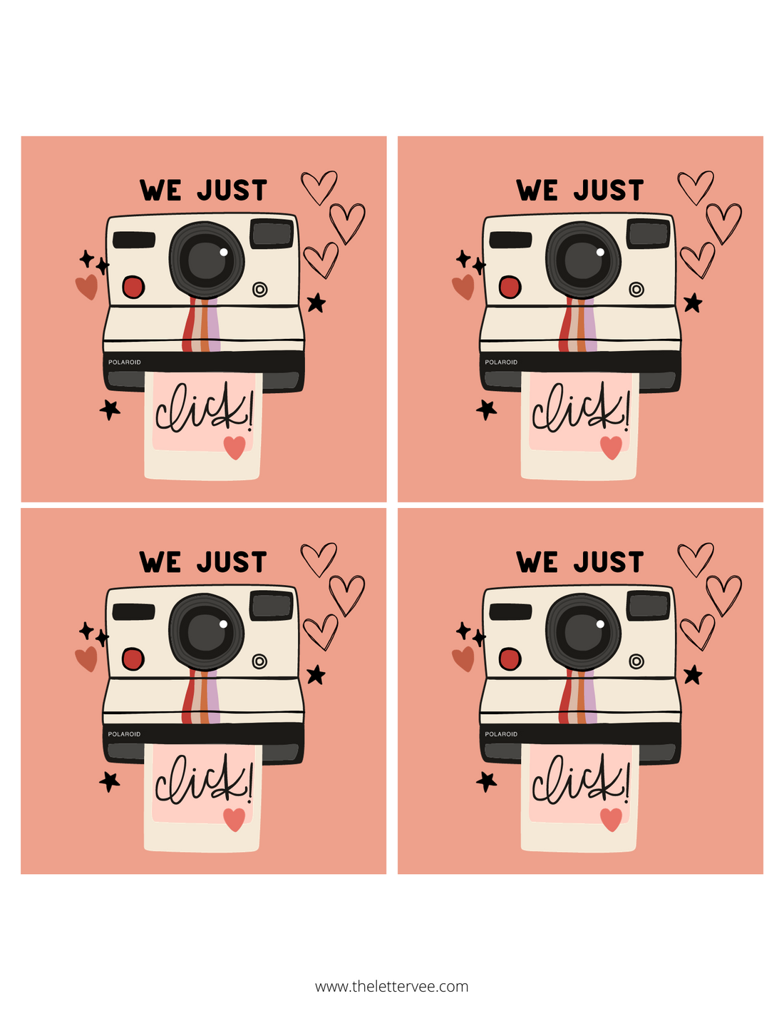 We just CLICK Valentines | Printable Valentines – The Letter Vee