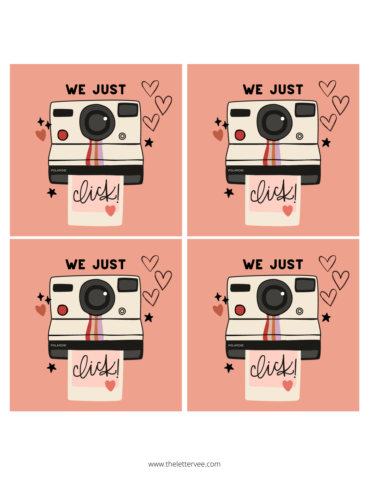 We just CLICK Valentines | Printable Valentines – The Letter Vee