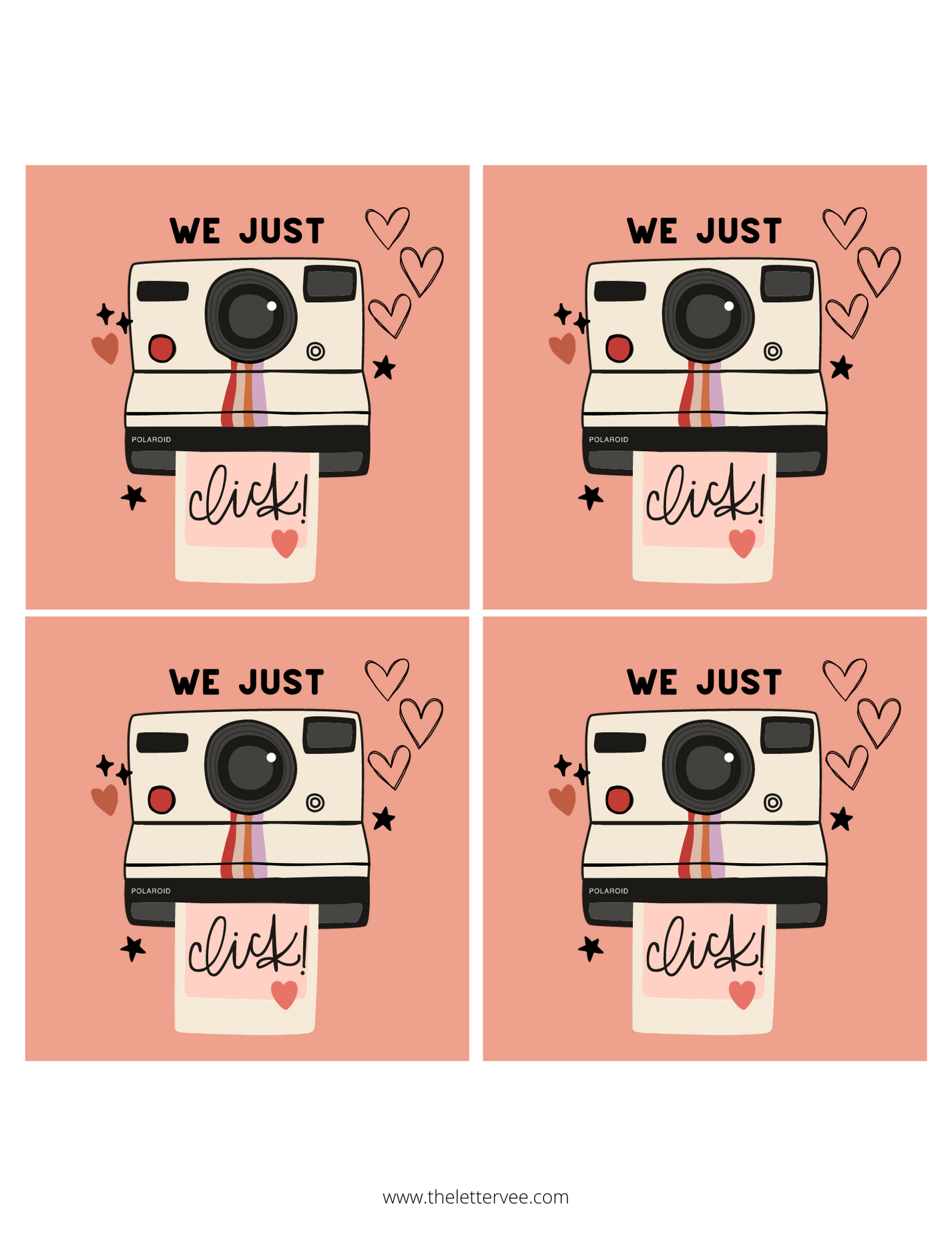 We just CLICK Valentines | Printable Valentines – The Letter Vee