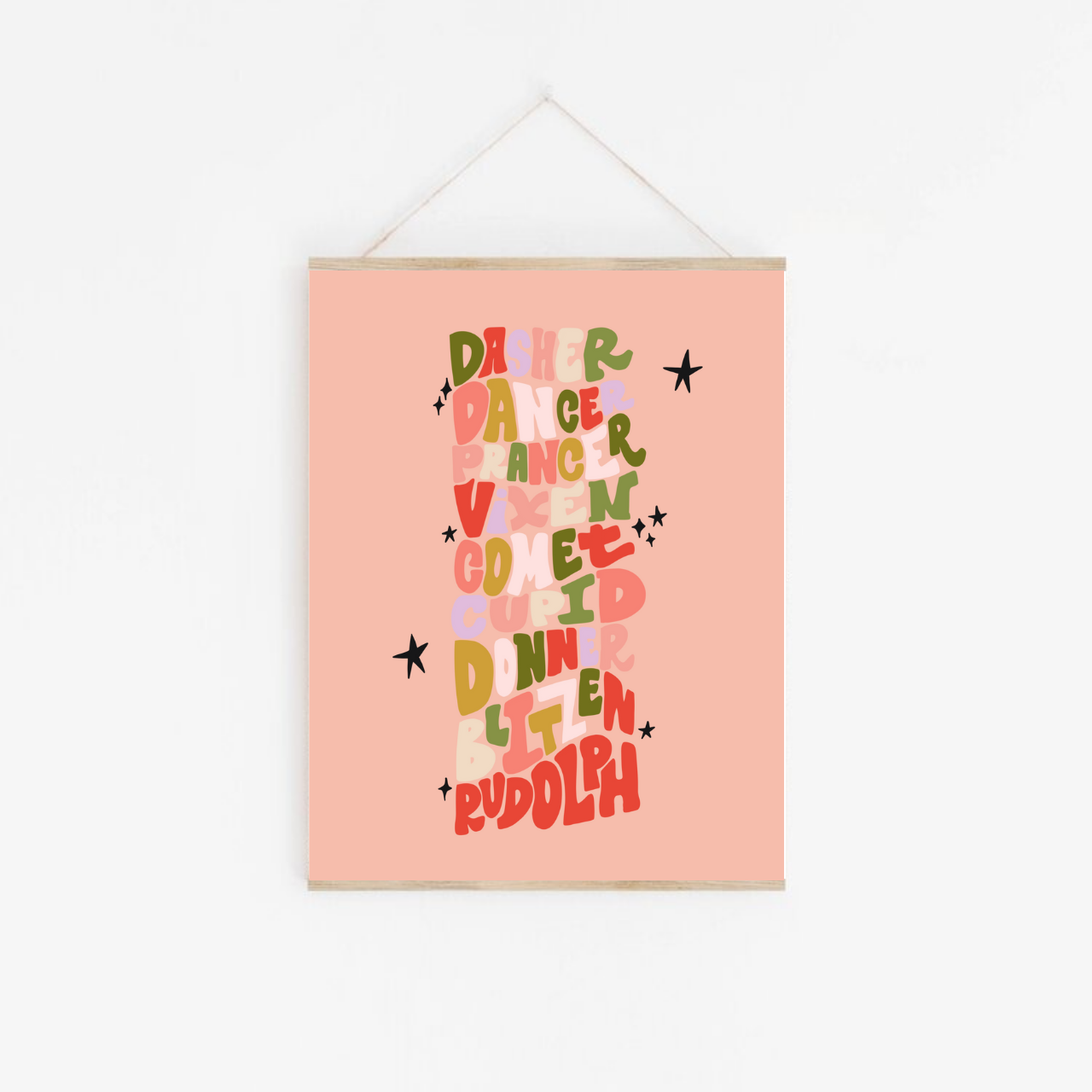 Reindeer Names | Framable Art Prints – The Letter Vee