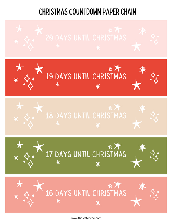 Paper Chain Countdown | Christmas – The Letter Vee