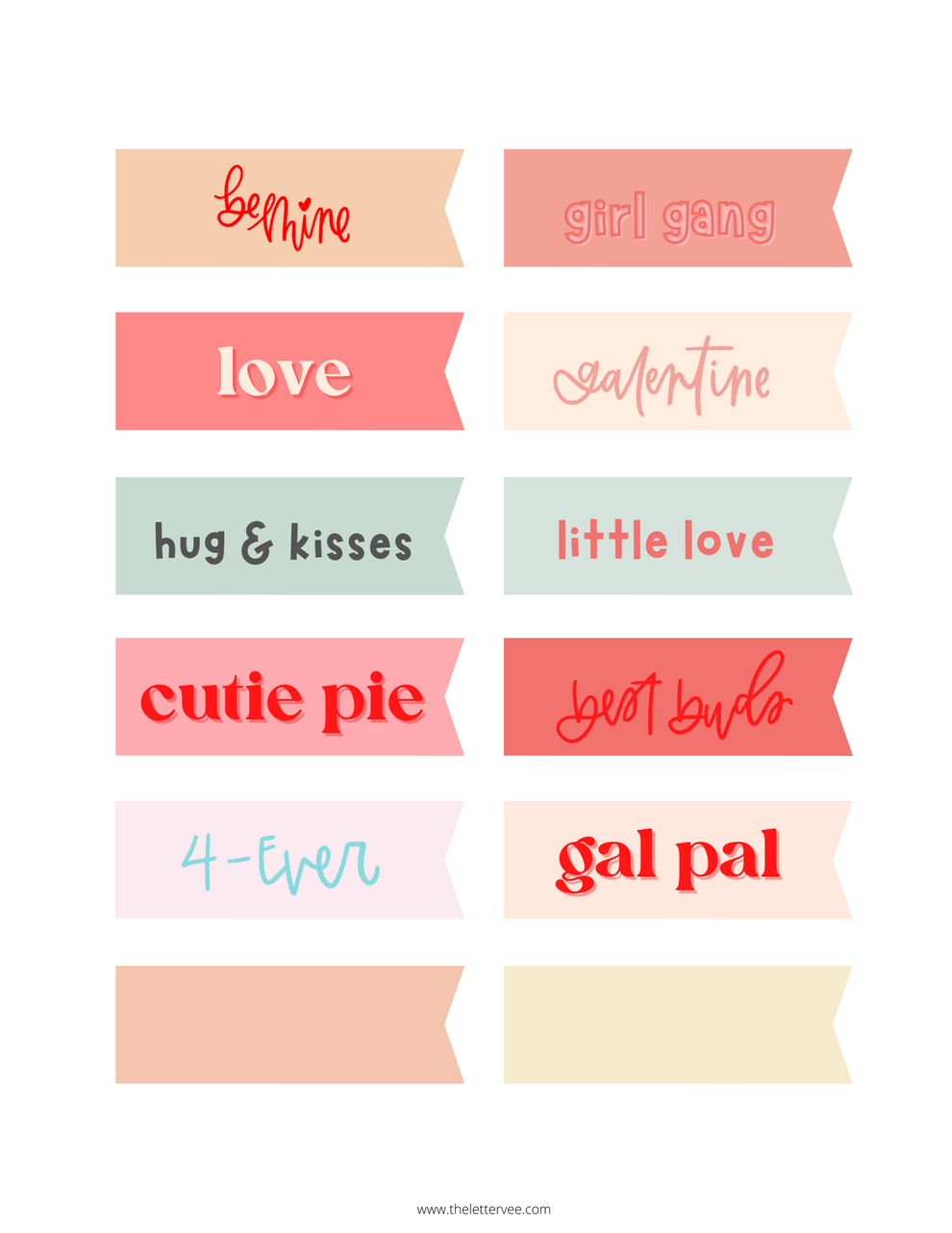 Valentine Bundle | Printable bundle – The Letter Vee