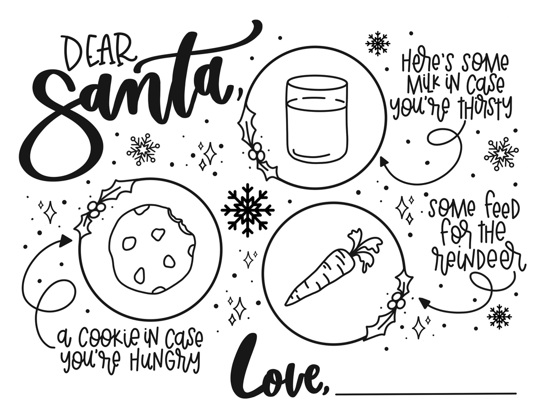 Dear Santa Placemat | Printable page – The Letter Vee