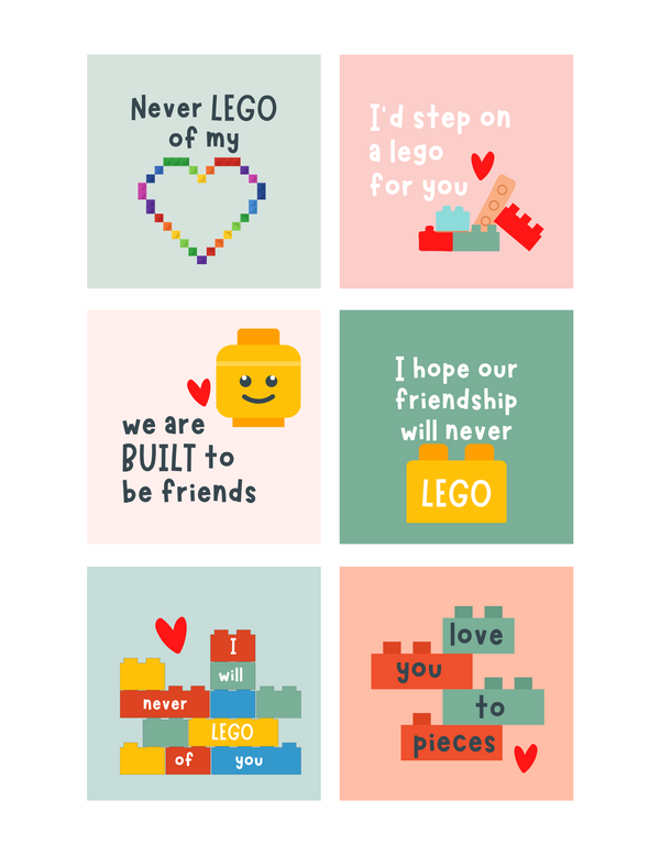 Lego/Building Valentines | Printable Valentines – The Letter Vee