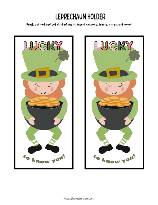 Leprechaun Holders | Printable treat holders – The Letter Vee