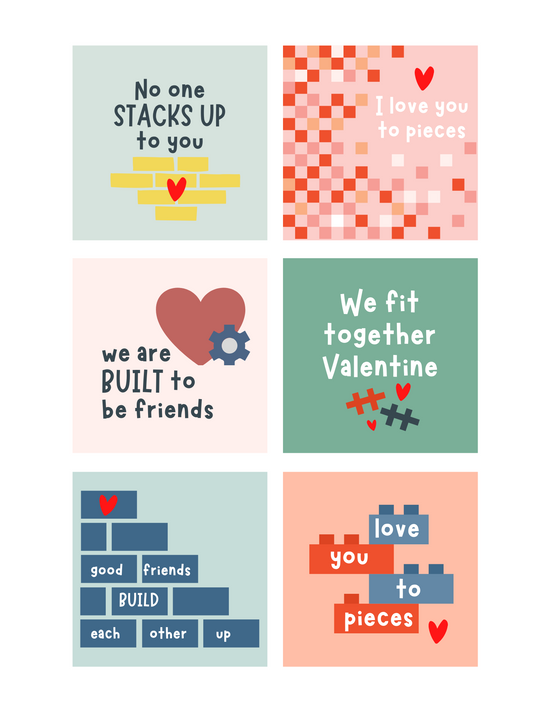 Lego/Building Valentines | Printable Valentines – The Letter Vee