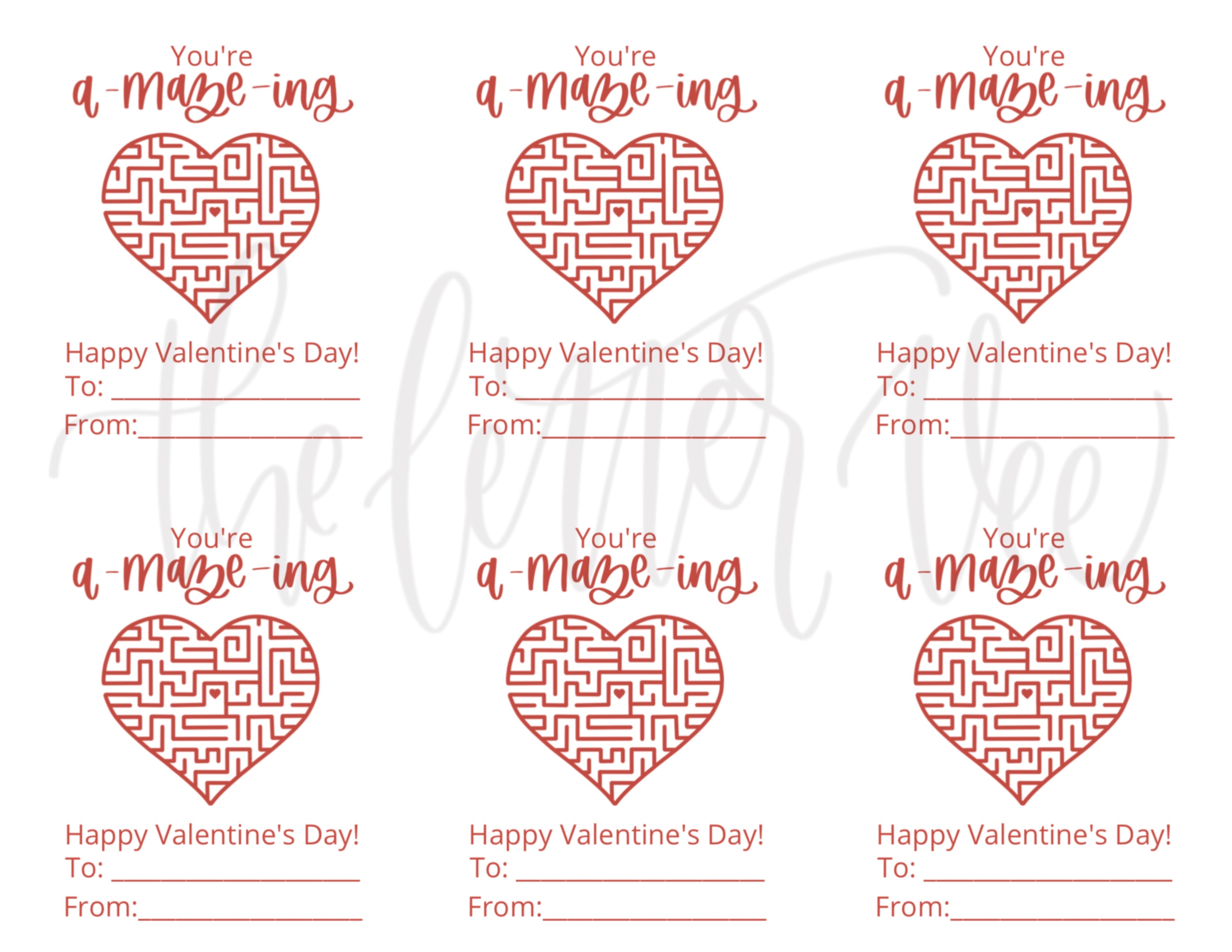 You're a-MAZE-ing | Printable Valentine – The Letter Vee